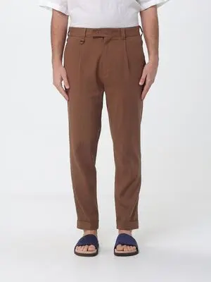 PAOLO PECORA Virgin Wool Tailored Trousers - Brown