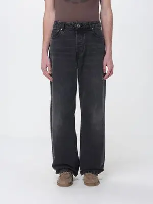 AMI Paris Cotton Denim Wide-leg Jeans - Black