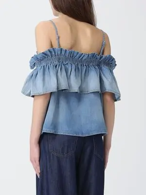 Pinko Cotton Top With Ruffles