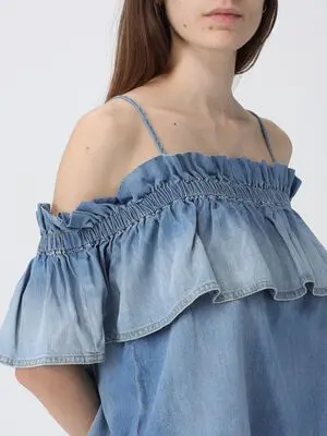 Pinko Cotton Top With Ruffles