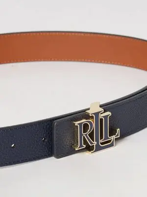 Ralph Lauren Reversible Leather Belt With Monogram Buckle - Blue