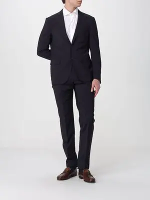 Corneliani Single-breasted Stretch Virgin Wool Suit - Blue