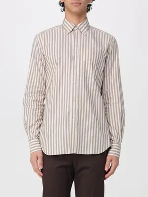 GLANSHIRT Striped Cotton Casual Shirt - Brown