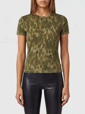DIESEL® Animalier Print Slim Fit Stretch Cotton T-shirt With Crew Neck - Green