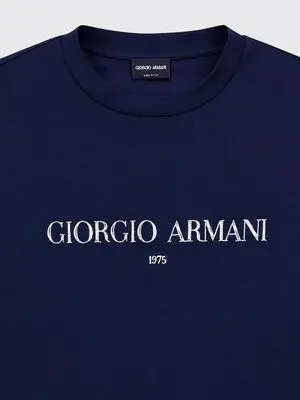 Giorgio Armani Cotton Crew Neck T-shirt With Logo