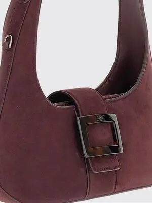 ROGER VIVIER Suede Sheepskin Handbag With Logo Plaque