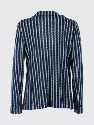 CIRCOLO 1901 Striped Cotton Single-breasted Blazer - Blue