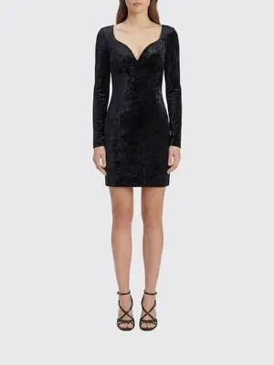 Balenciaga Mini Velvet Dress With Sweetheart Neckline - Black