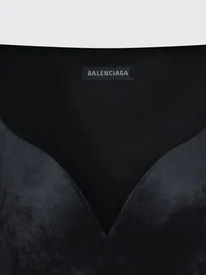 Balenciaga Mini Velvet Dress With Sweetheart Neckline
