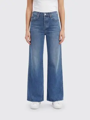 MOTHER Wide Leg Stretch Denim Jeans - Blue