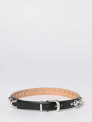Liviana Conti Studded Vegan Leather Belt - Black