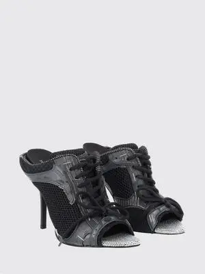 Balenciaga Stapler Mesh Mules With Mid Stiletto Heel