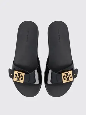 Tory Burch Mellow Rubber Mule Sandals With Double T Logo And Low Heel