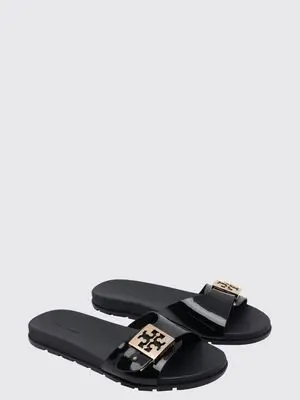 Tory Burch Patent Leather Logo Slides