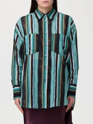 Pinko Striped Crepe Shirt - Green