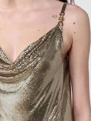Versace Metallic Cowl Neck Slip Dress