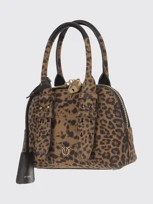 Pinko Animal Print Suede Mini Escape Bag