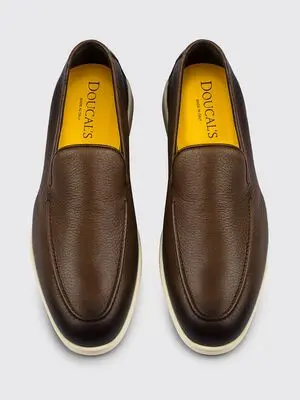 DOUCAL'S Grain Leather Loafer - Brown