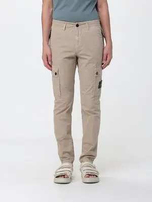 Stone Island Cotton Cargo Trousers - Beige