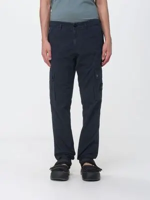 Stone Island Cotton Cargo Trousers Blue