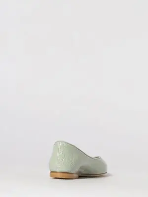 ANNA F. Leather Ballerina Flats - Sage