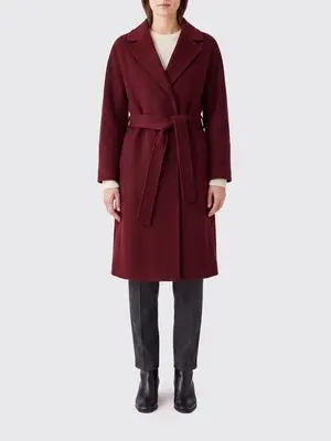 Max Mara Knee-length Robe Coat In Pure Virgin Wool - Red