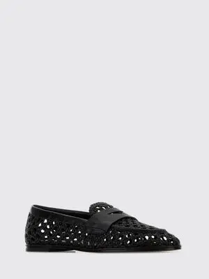 STUART WEITZMAN Woven Perforated Leather Loafers