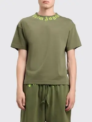 Palm Angels Cotton T-shirt With Logo - Green