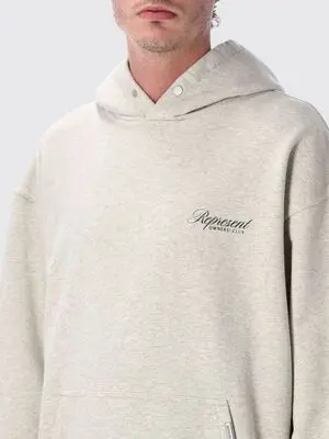 REPRESENT Embroidered Logo Hoodie - Cream