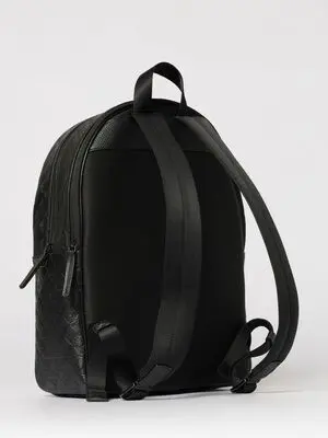 Emporio Armani Grained Leather Backpack With Embossed Monogram