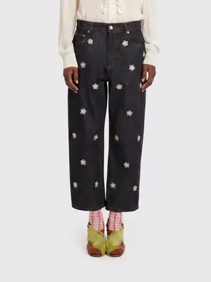 Marni Denim Jeans With Floral Embroidery - Blue