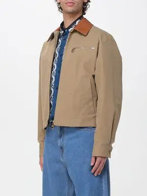 Versace Zip-up Jacket With Leather Collar