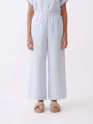 Fabiana Filippi Linen Cropped Trousers - Gnawed Blue