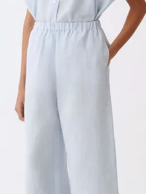 Fabiana Filippi Linen Cropped Trousers - Gnawed Blue