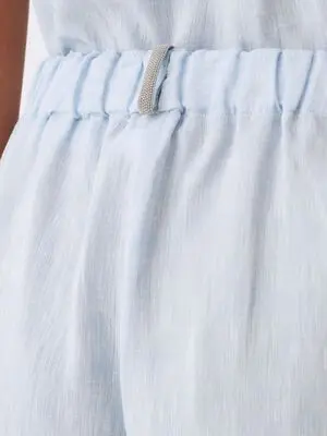 Fabiana Filippi Linen Cropped Trousers - Gnawed Blue