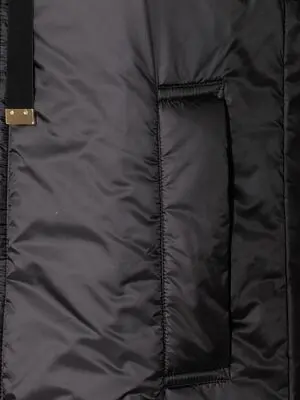 Max Mara Padded Technical Fabric Vest With Hood And High Neck - Black