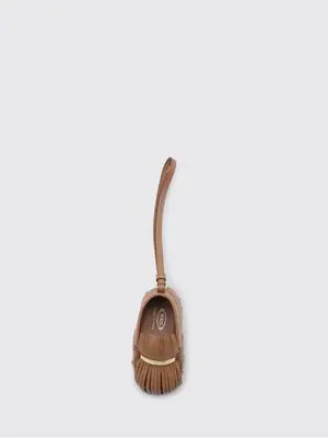 TOD'S Leather Loafer Keychain Brown
