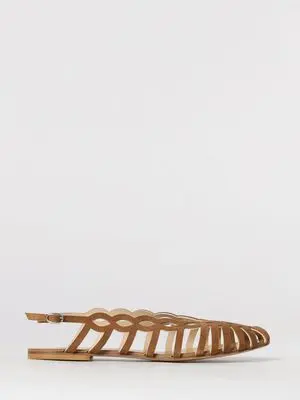 ANNA F. Suede Sandal - Burnt