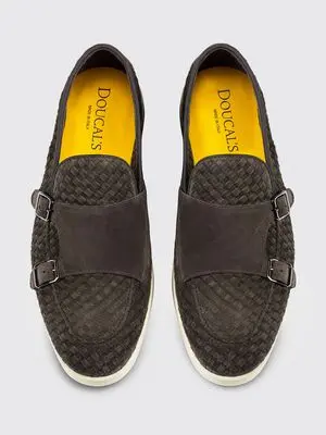 DOUCAL'S Woven Suede Monk Strap