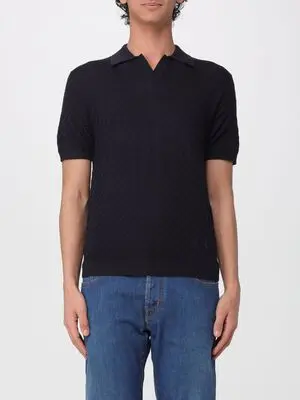 Emporio Armani Knitted Polo Shirt - Blue