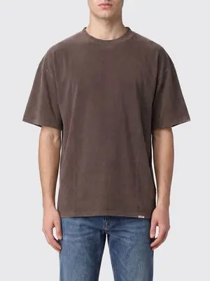 REPRESENT Crewneck T-shirt In Cotton With Contrast Logo On The Chest - Brown