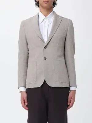 MANUEL RITZ Single-breasted Cotton Blend Blazer - Beige