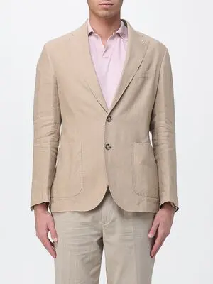 MANUEL RITZ Single Breasted Linen Blazer - Beige