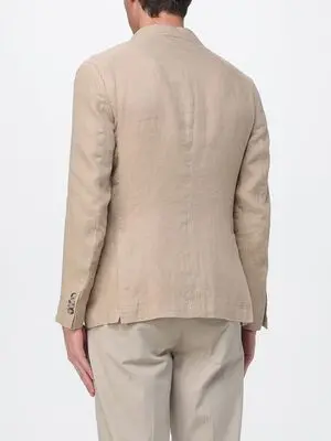 MANUEL RITZ Single Breasted Linen Blazer - Beige