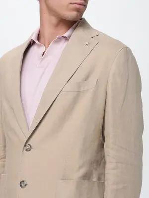 MANUEL RITZ Single Breasted Linen Blazer - Beige