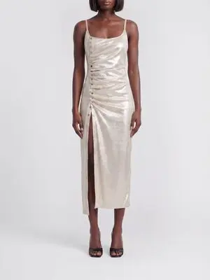 Rabanne Viscose Blend Midi Dress - Silver