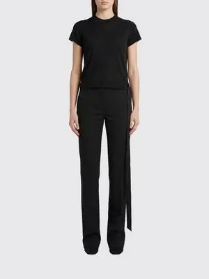 Rick Owens Cotton T-shirt With Webbing - Black