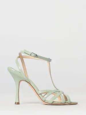 ANNA F. Patent Leather Sandal - Sage
