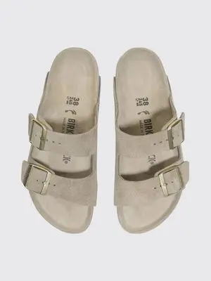 BIRKENSTOCK Arizona Suede Sandals With Double Buckle Fastening - Beige