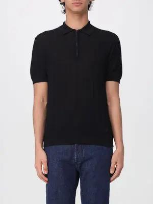 Emporio Armani Knitted Polo Shirt - Black